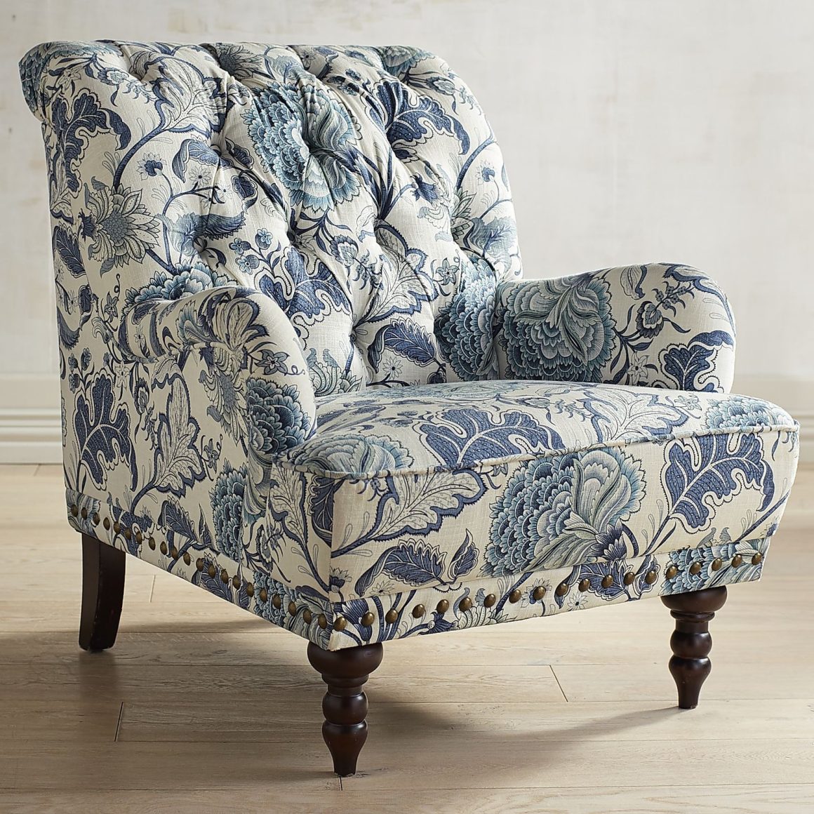 Chas Collection Indigo Blue Floral Armchair - Cottage style decorating ...