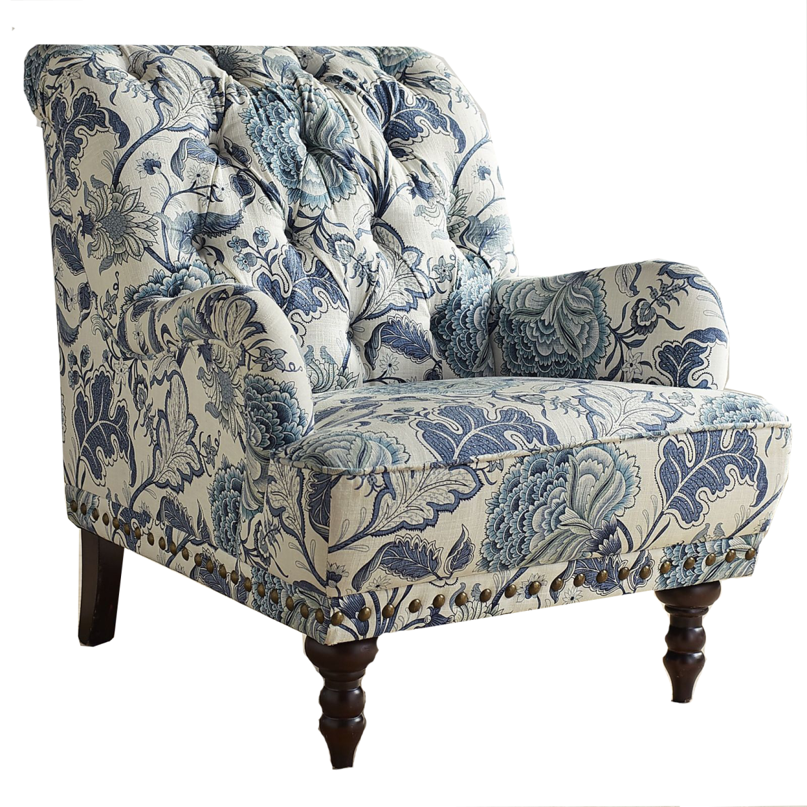Chas Collection Indigo Blue Floral Armchair - Cottage style decorating ...